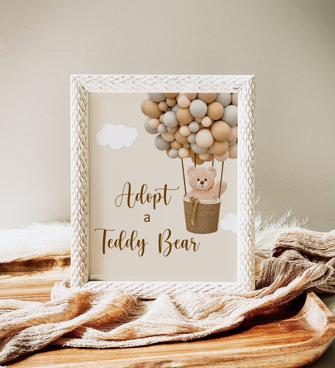 Adopt A Teddy Bear Sign Teddy Bear Birthday Hot Air Balloon - Etsy