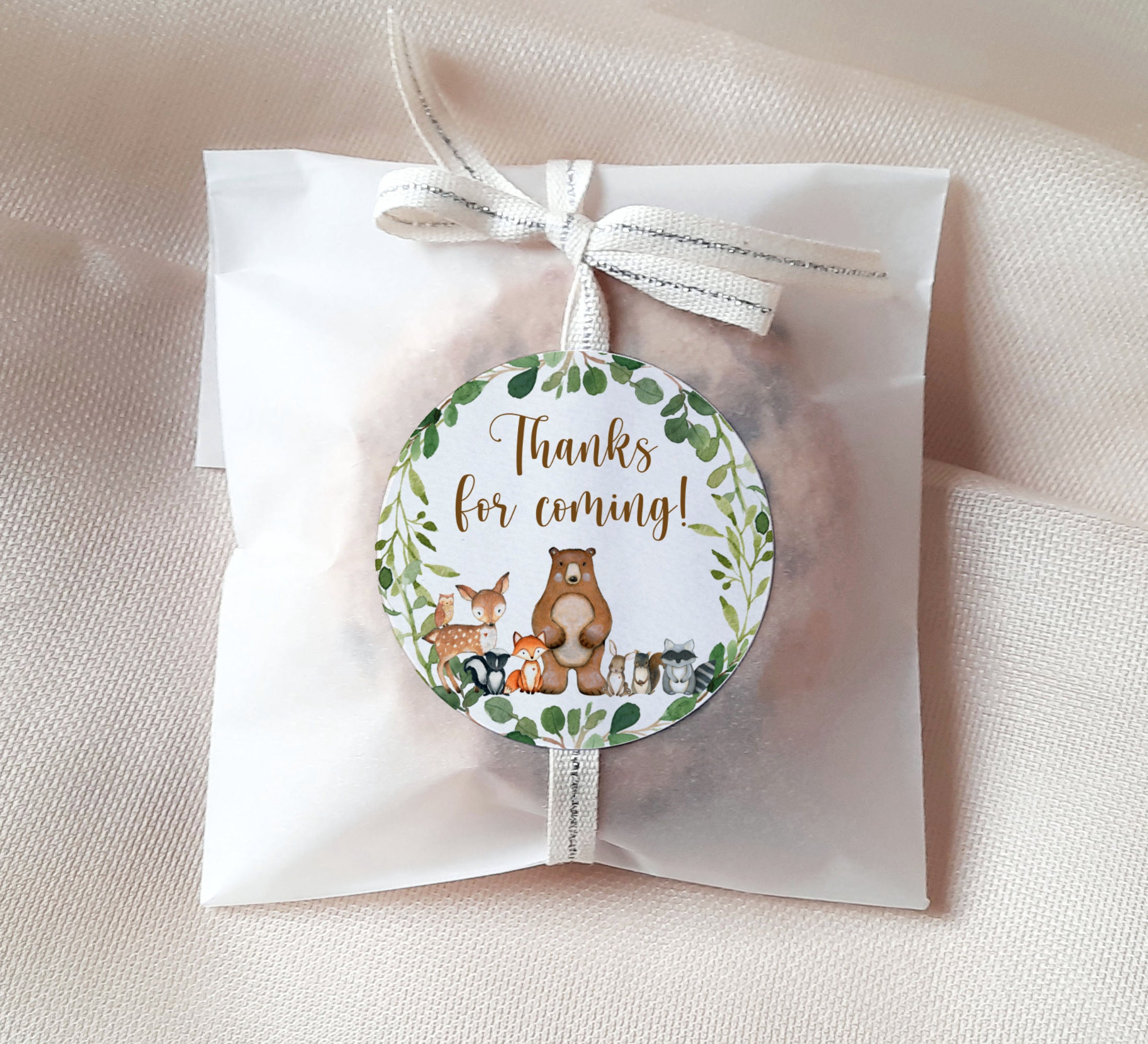 Woodland Animals Thank You Tags Stickers Greenery Woodland | Etsy Canada