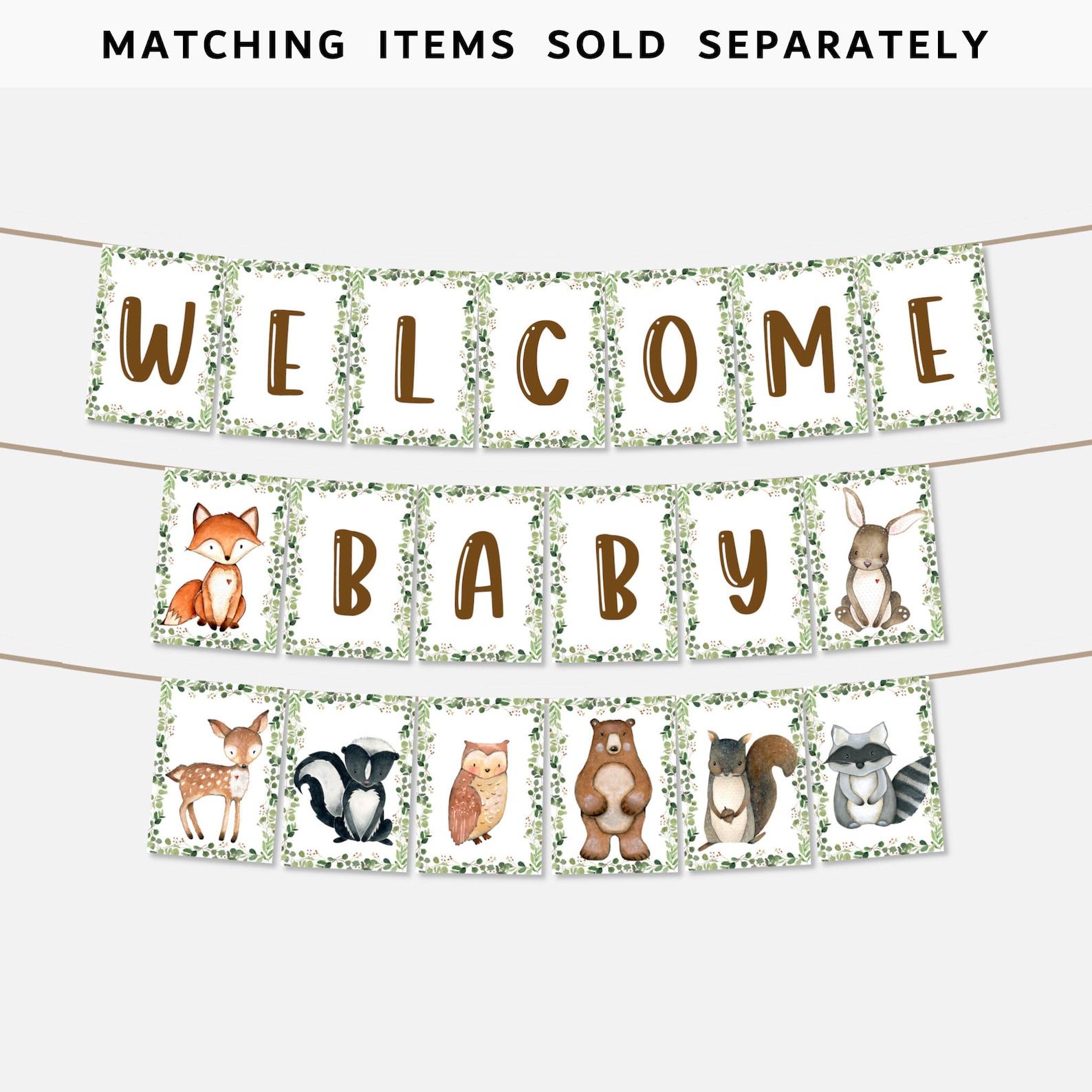 PRINTABLE Woodland Animals Centerpieces Woodland Cutouts Woodland Cake ...