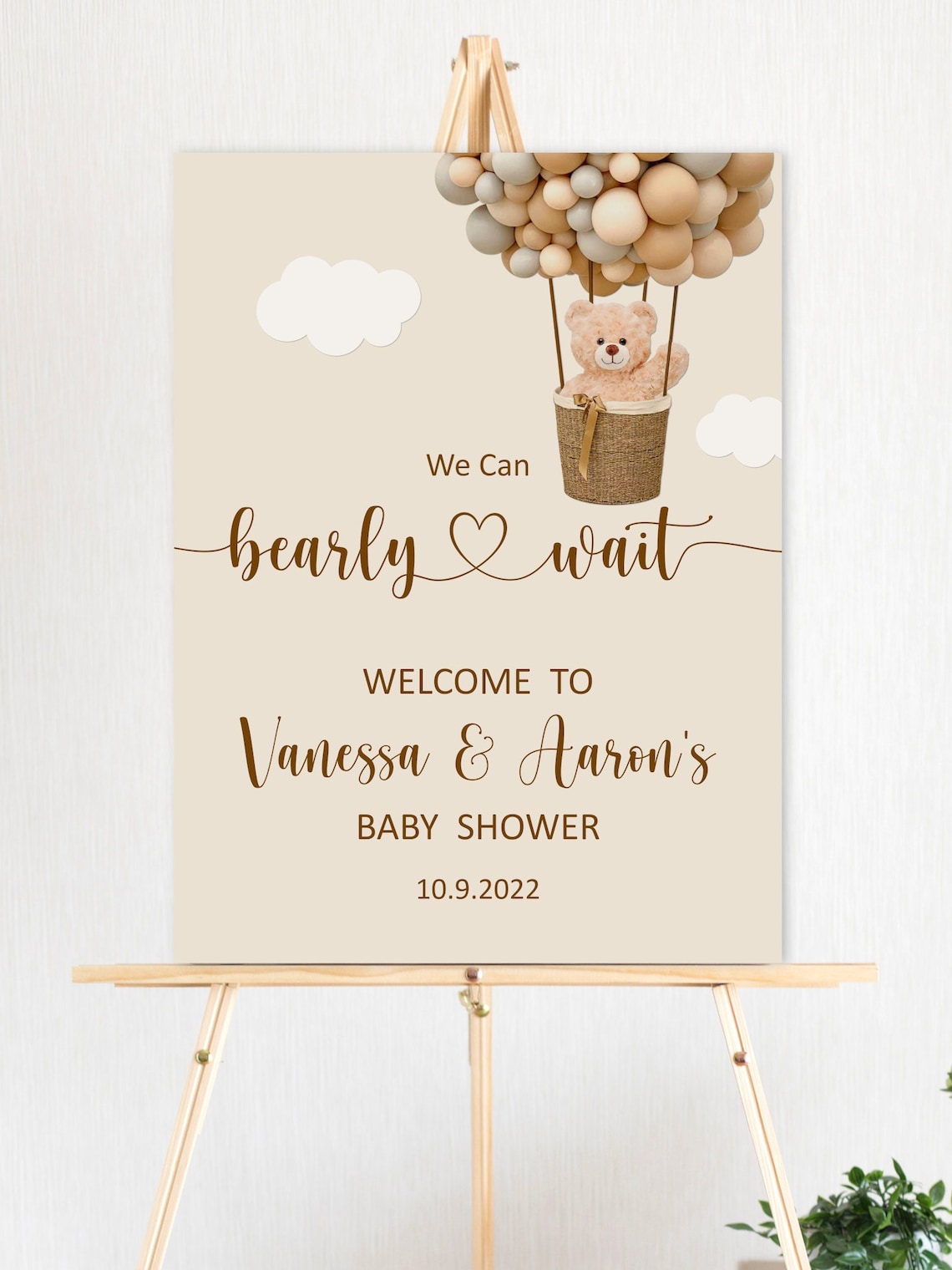 CUSTOM Teddy Bear Welcome Sign We Can Bearly Wait Baby Shower - Etsy