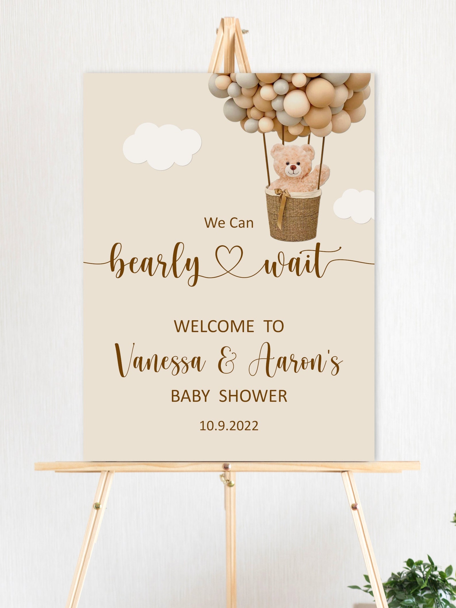 CUSTOM Teddy Bear Welcome Sign We Can Bearly Wait Baby Shower - Etsy