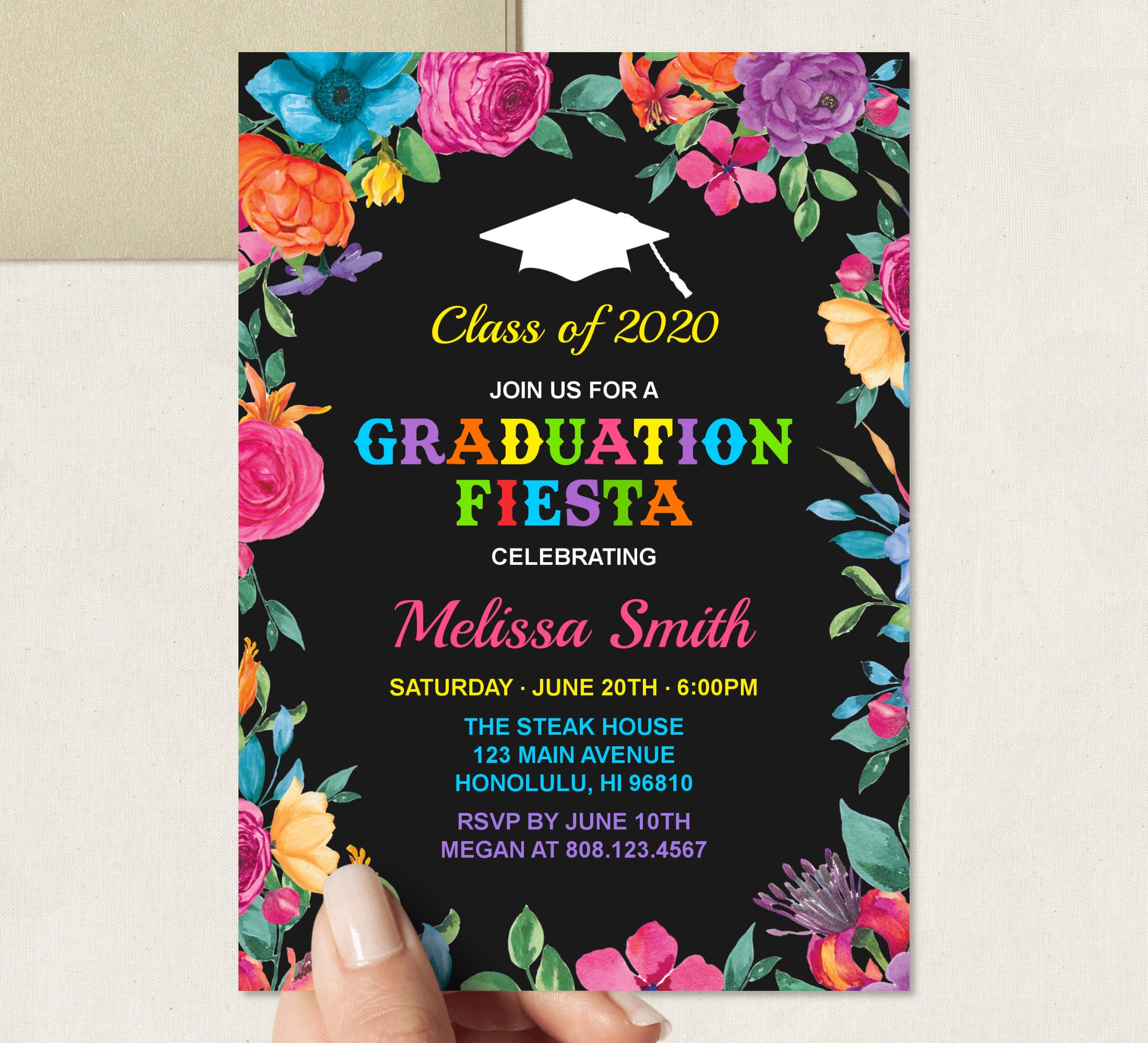 Fiesta Graduation Party Invitation Mexican Graduation Invite - Etsy