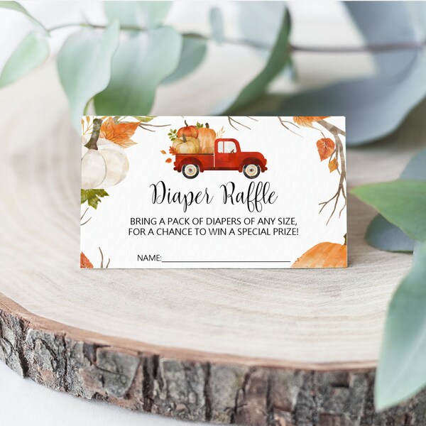 Fall Themed Diaper Raffle Cards - Etsy
