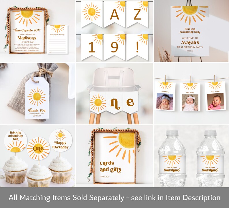 Sun Water Bottle Label Sun Baby Shower You Are My Sunshine - Etsy