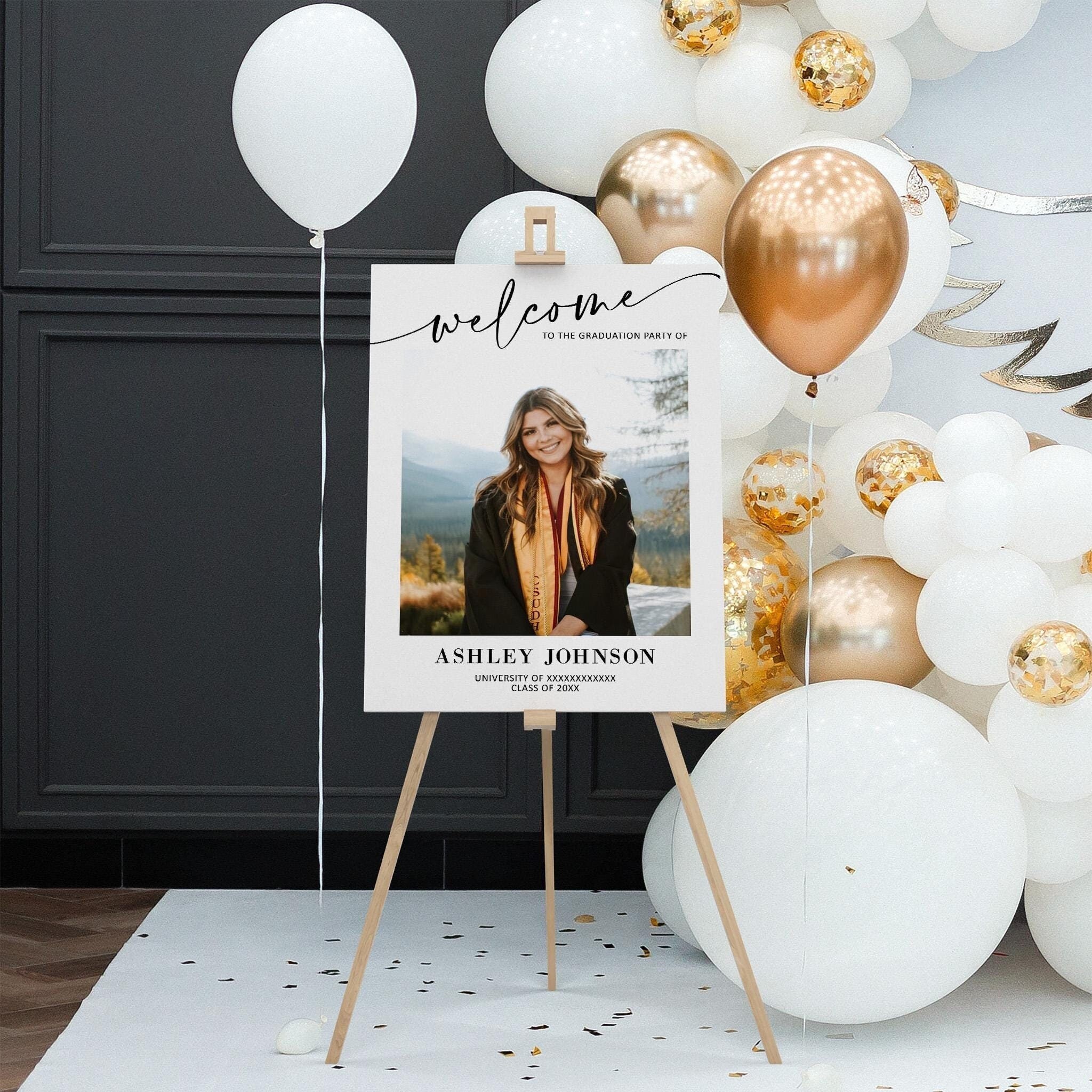 Editable Graduation Party Sign Template Graduation Photo Welcome Sign ...