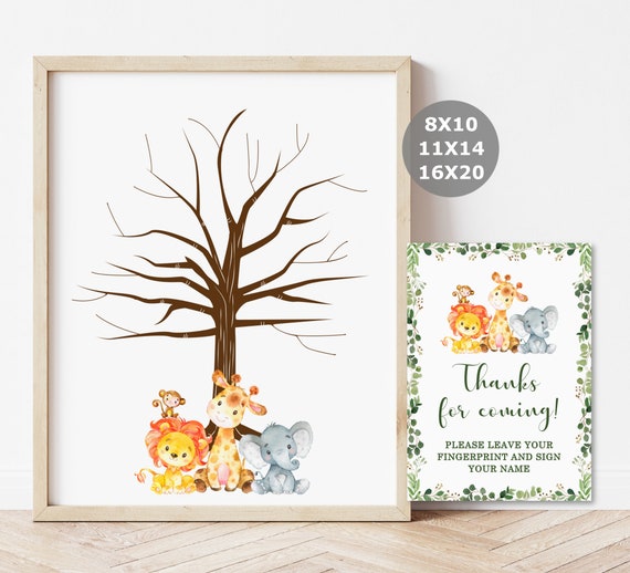 Fingerprint Tree Template Baby Shower