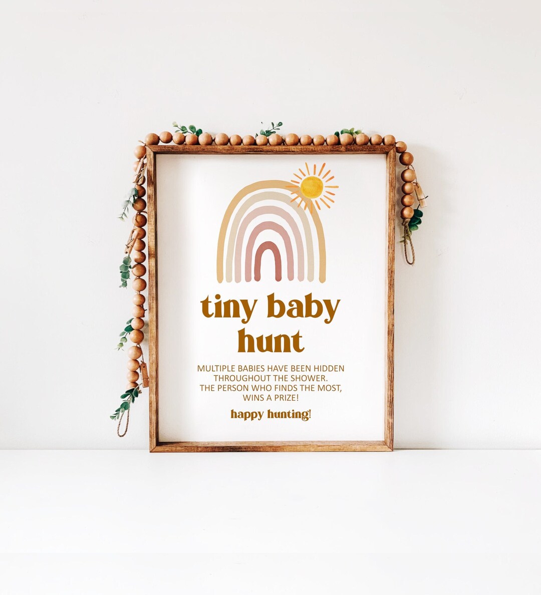 Tiny Baby Hunt Game Neutral Rainbow Baby Shower Boho Sunshine - Etsy