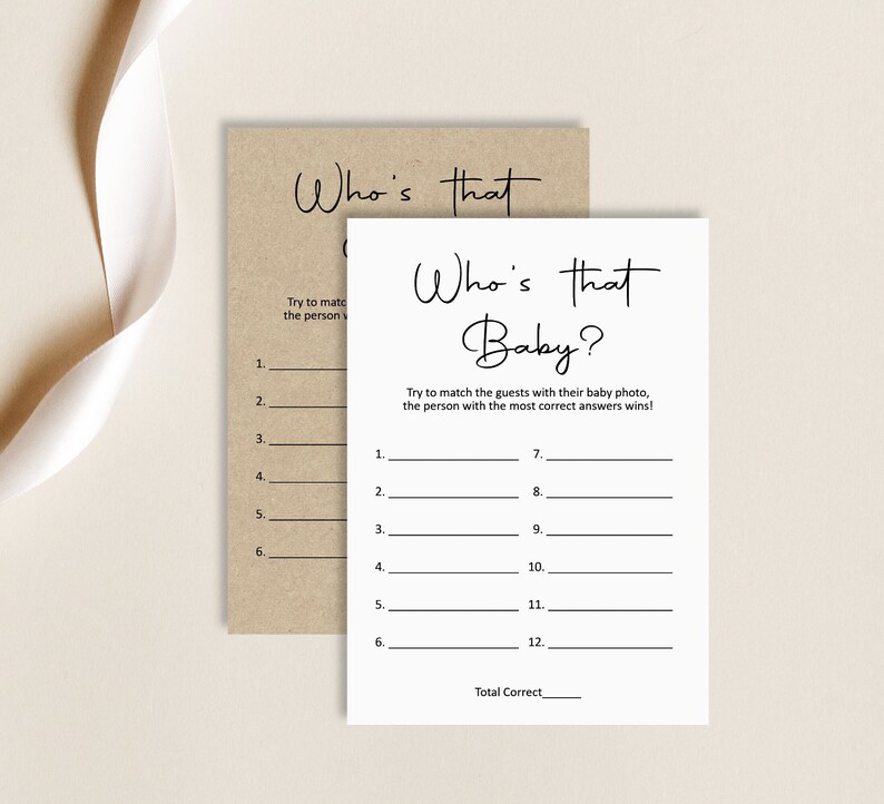 Who's That Baby Picture Game Baby Shower Game Printable - Etsy