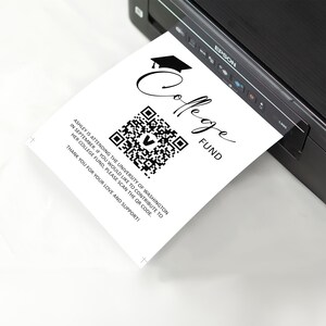 Editable College Fund Sign Graduation Venmo Sign Grad Money Gift QR ...