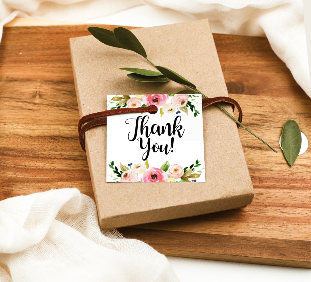 Thank You Tags Printable Pink Floral Favor Tags Gift Tags - Etsy