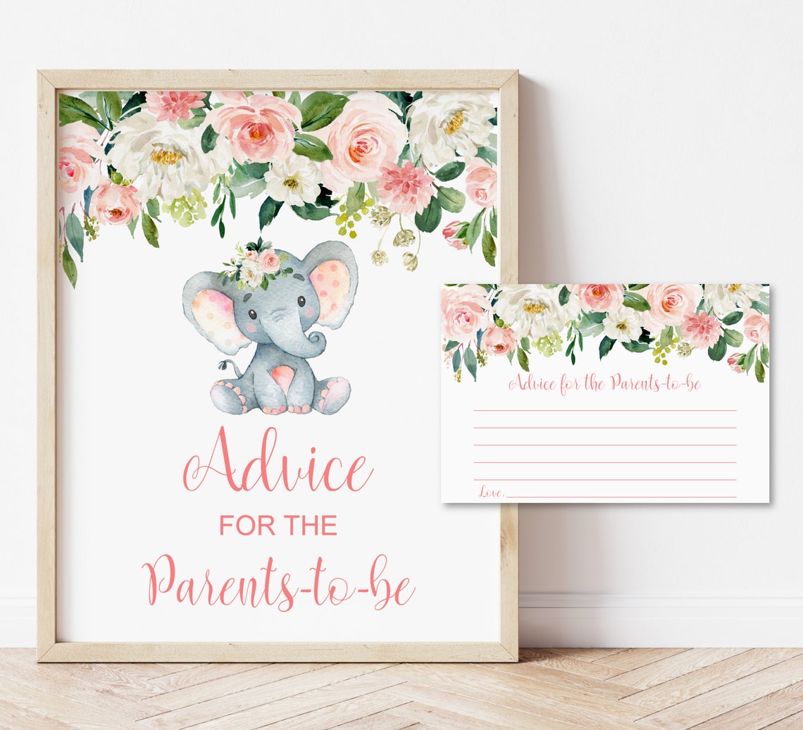 Elephant Baby Shower Advice Cards Advice for Parents to Be - Etsy