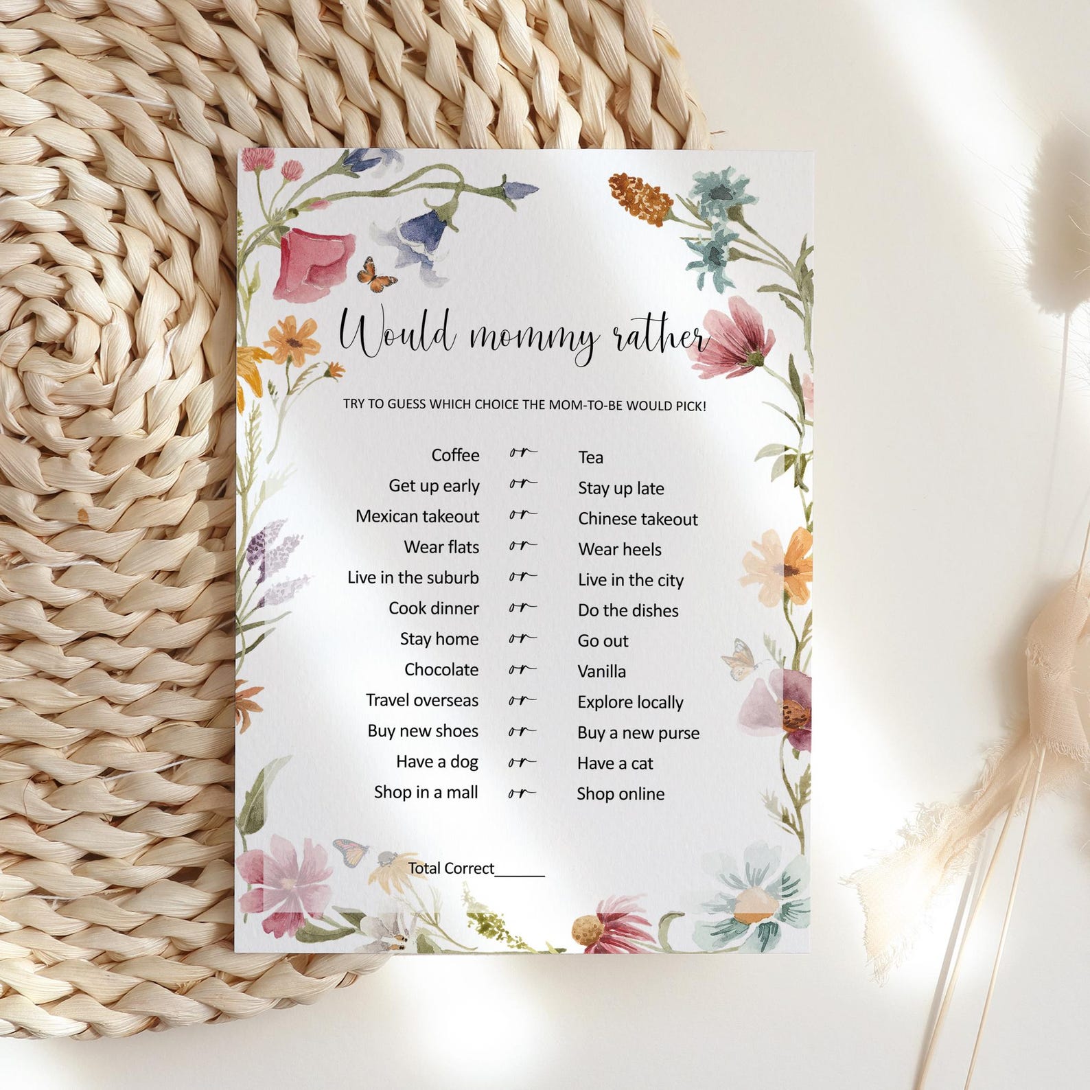 Editable Wildflower Baby Shower Games Bundle, Floral Baby in Bloom ...