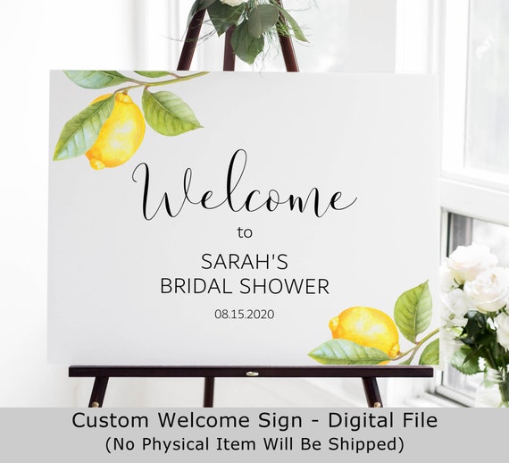 Citrus Lemon Welcome Sign Welcome Poster Bridal Shower Baby Shower ...