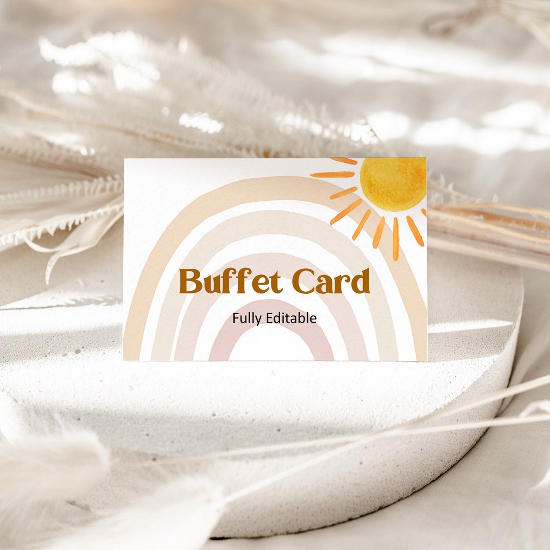 Rainbow Editable Food Labels Tent Cards Place Cards Rainbow Baby Shower ...