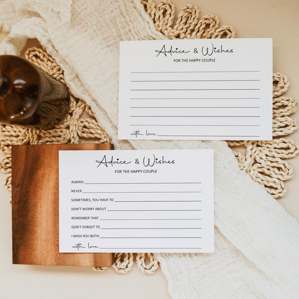 Wedding Advice Cards - Etsy