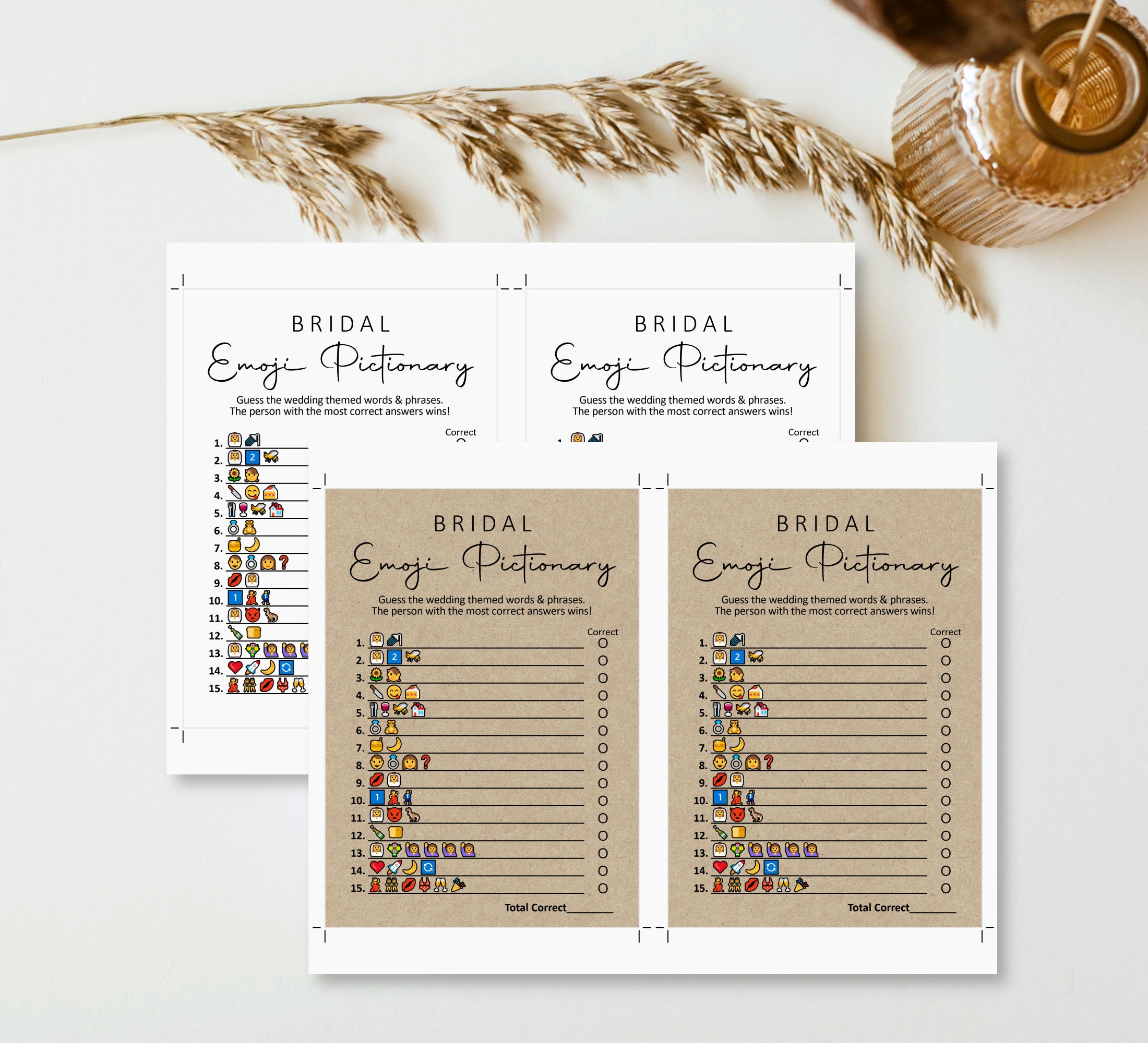 Bridal Emoji Pictionary Game Minimalist Bridal Shower Game - Etsy