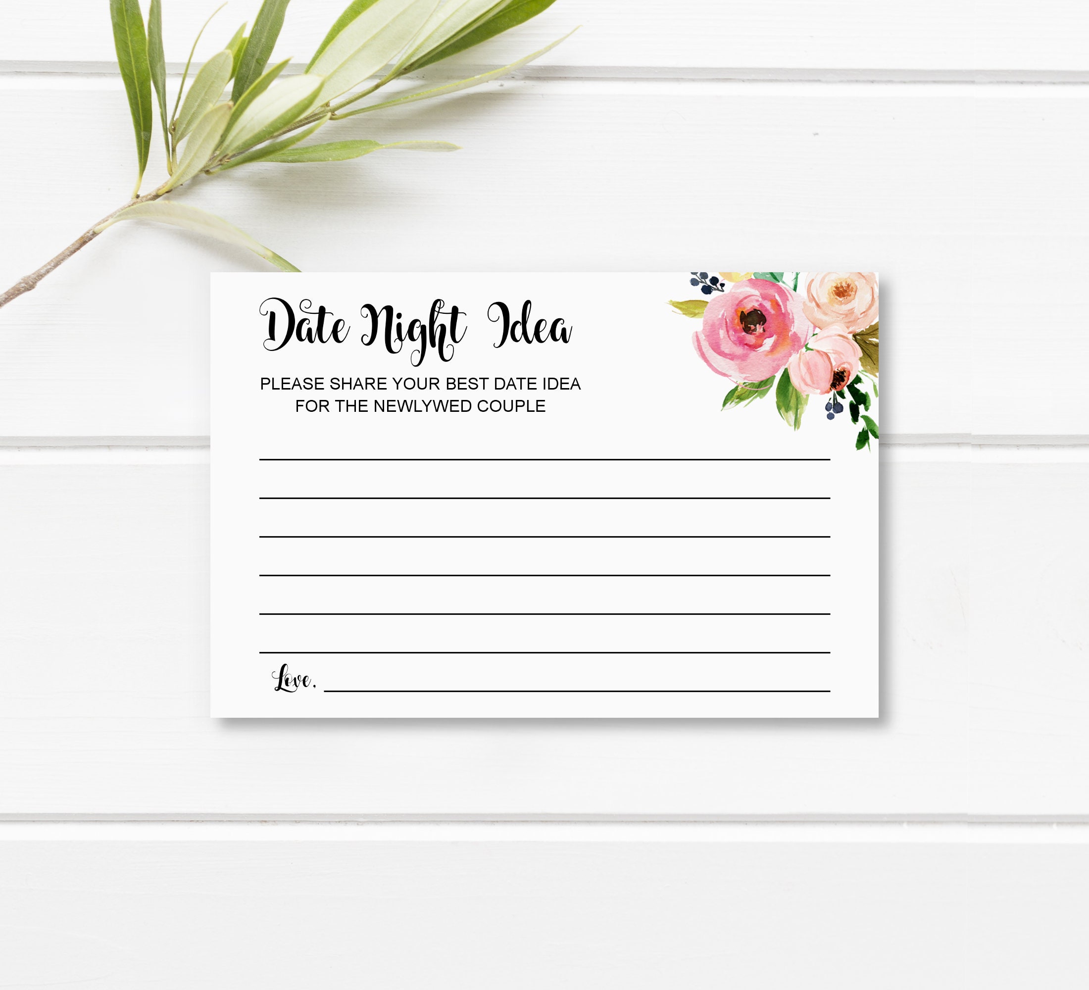 Date Jar Sign and Cards Date Night Ideas Card Printable Spring | Etsy