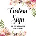 Boho Pink Floral Custom Sign Bohemian Style Customize Text - Etsy