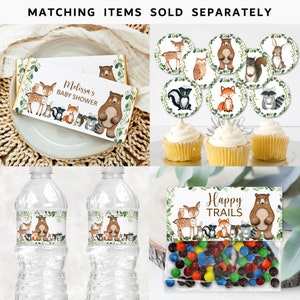 Editable Woodland Animals Thank You Tags Stickers Greenery Woodland ...