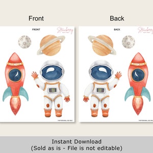 PRINTABLE Space Cake Topper Space Centerpieces Outer Space Birthday ...