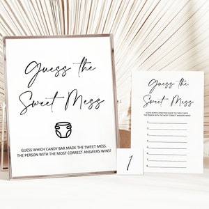 Editable Guess the Sweet Mess Game Dirty Diaper Game Minimalist Modern ...