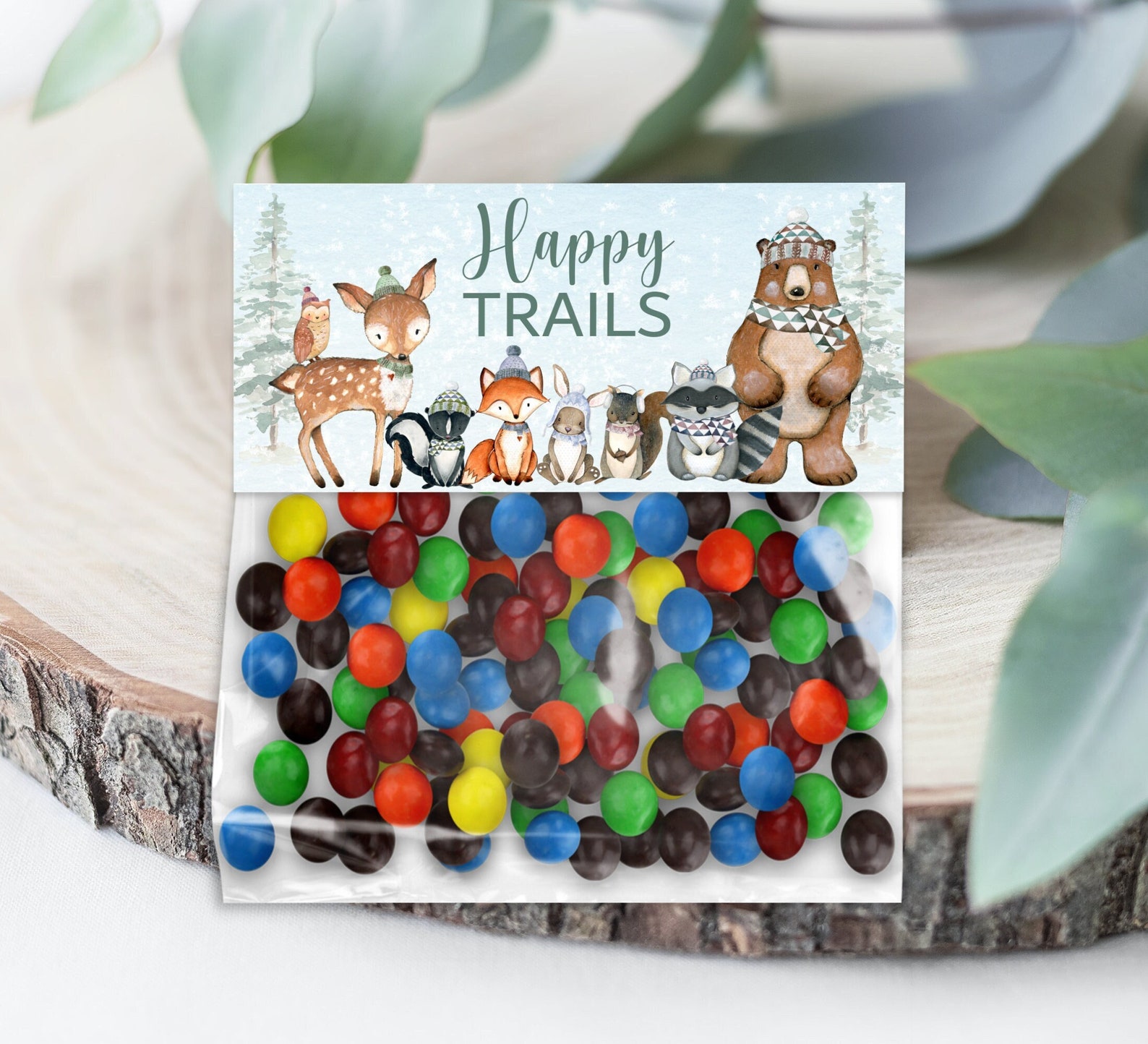Woodland Treat Bag Topper Trail Mix Bag Toppers Winter - Etsy