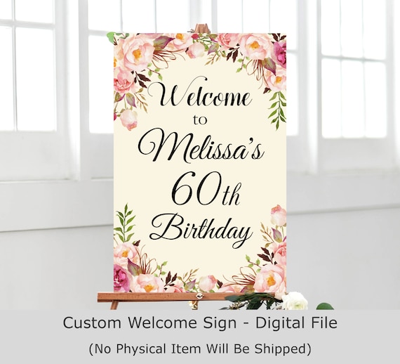 Women Birthday Welcome Sign Welcome Poster Birthday Party Decorations ...