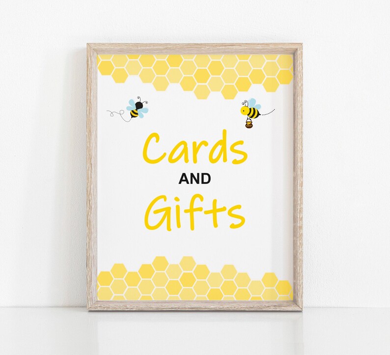Cards & Gifts Sign Bee Baby Shower Gift Table Sign Bumble Bee | Etsy