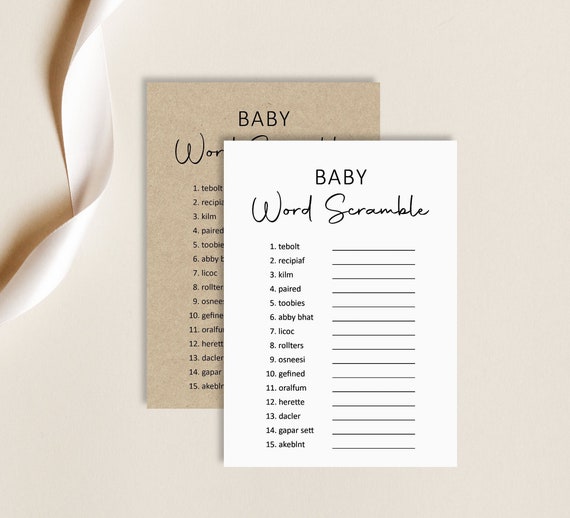 Baby Word Scramble Game With Answer Baby Shower Game Printable Rustic baby-word-scramble-game-with-answer-baby-shower-game-printable-rustic