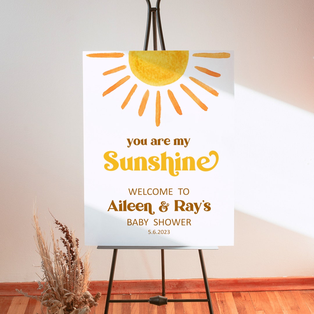 CUSTOM Sun Baby Shower Welcome Sign Boho You Are My Sunshine - Etsy