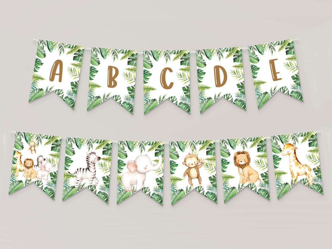 Editable Safari Animals Banner Jungle Animals Banner Printable Template ...