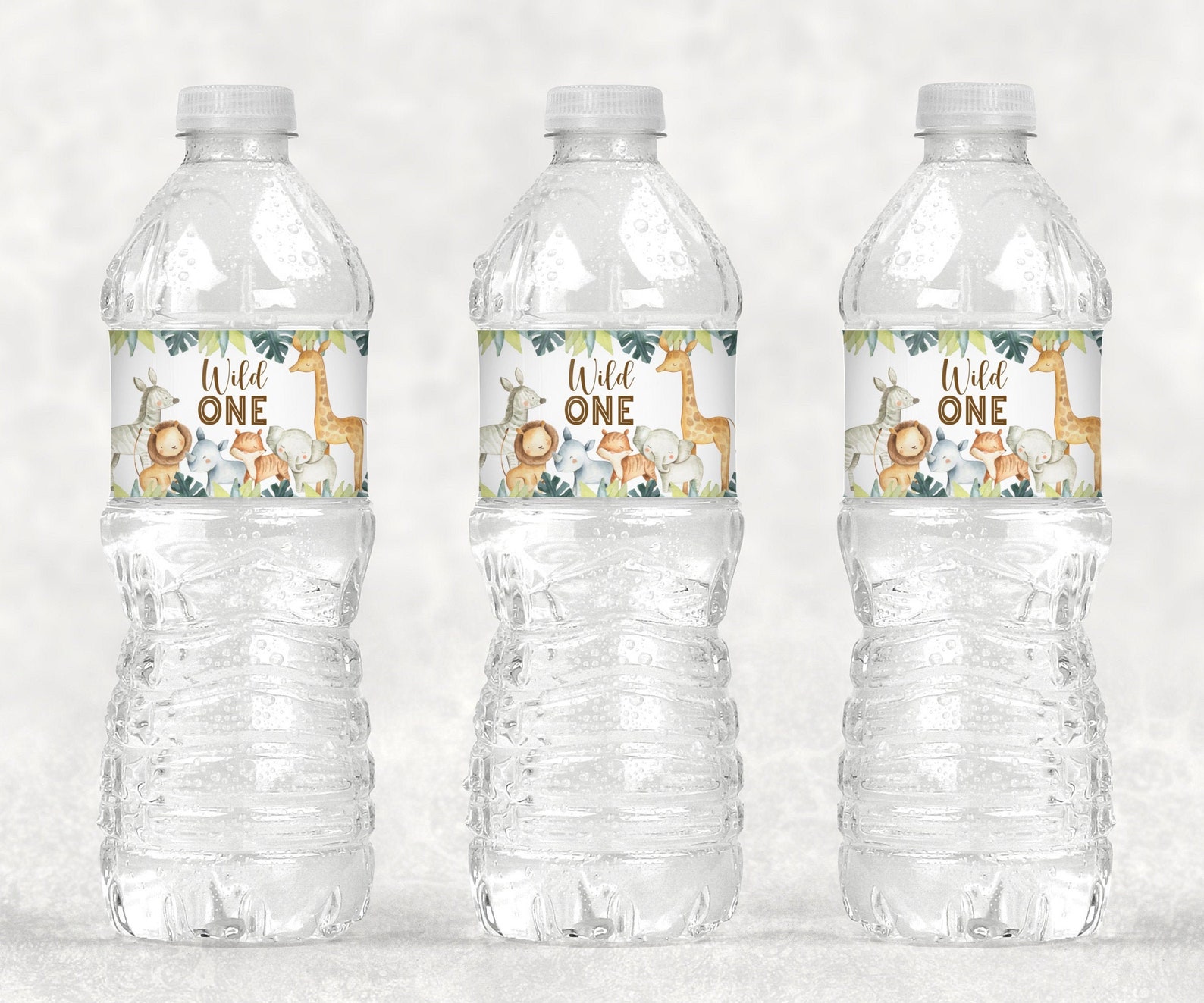 Wild One Birthday Water Bottle Labels Safari Birthday Jungle - Etsy