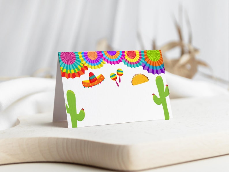 Mexican Fiesta Editable Buffet Food Card Food Label Food Sign Table ...