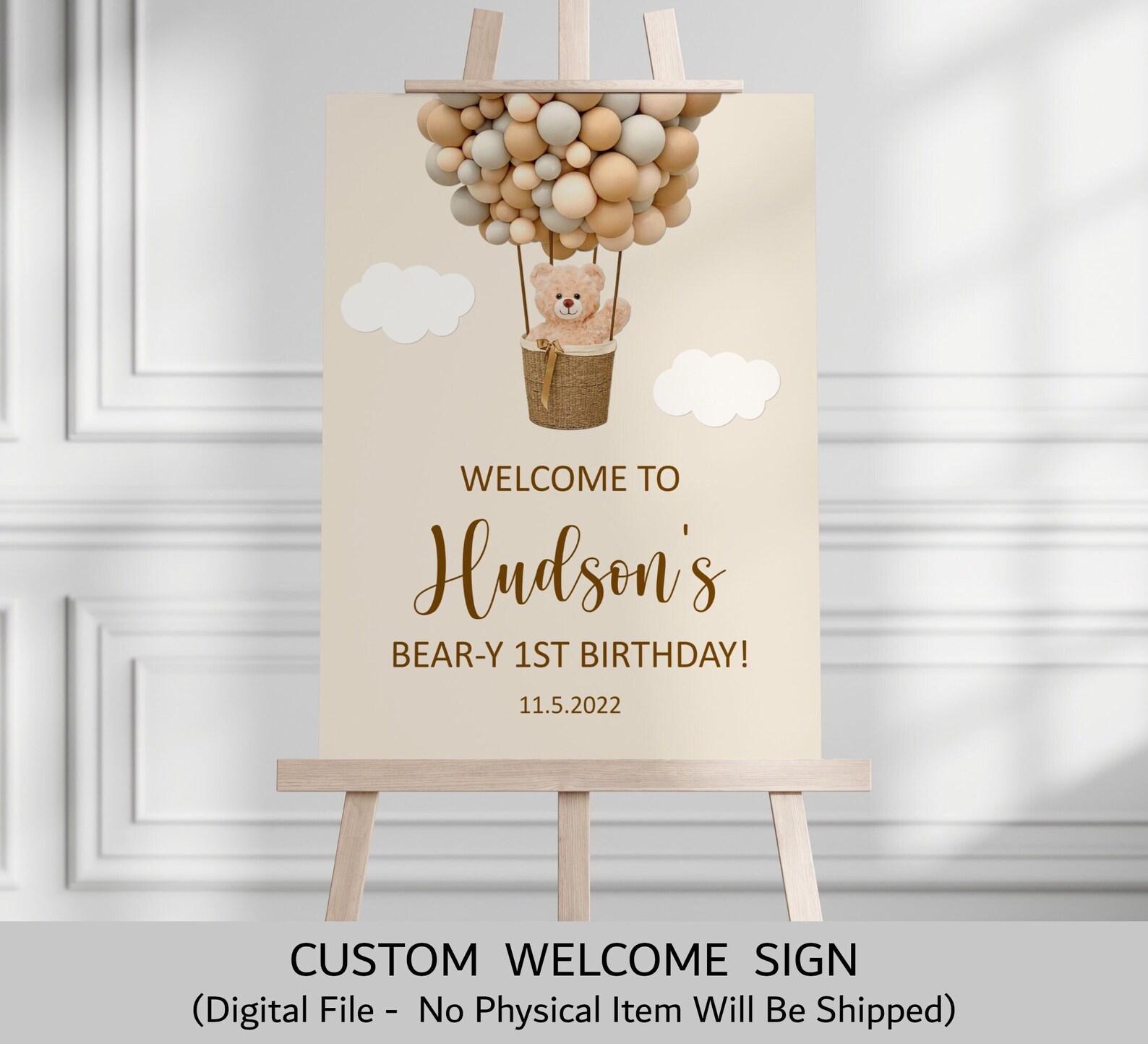 CUSTOM Teddy Bear Welcome Sign Beary 1st Birthday Bear First - Etsy