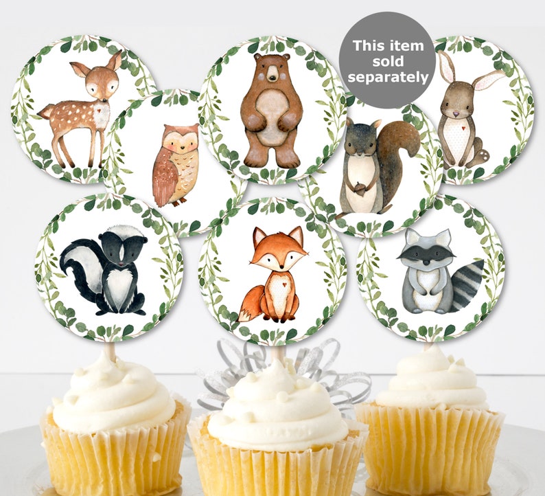 Woodland Animals Water Bottle Labels Greenery Woodland Baby - Etsy