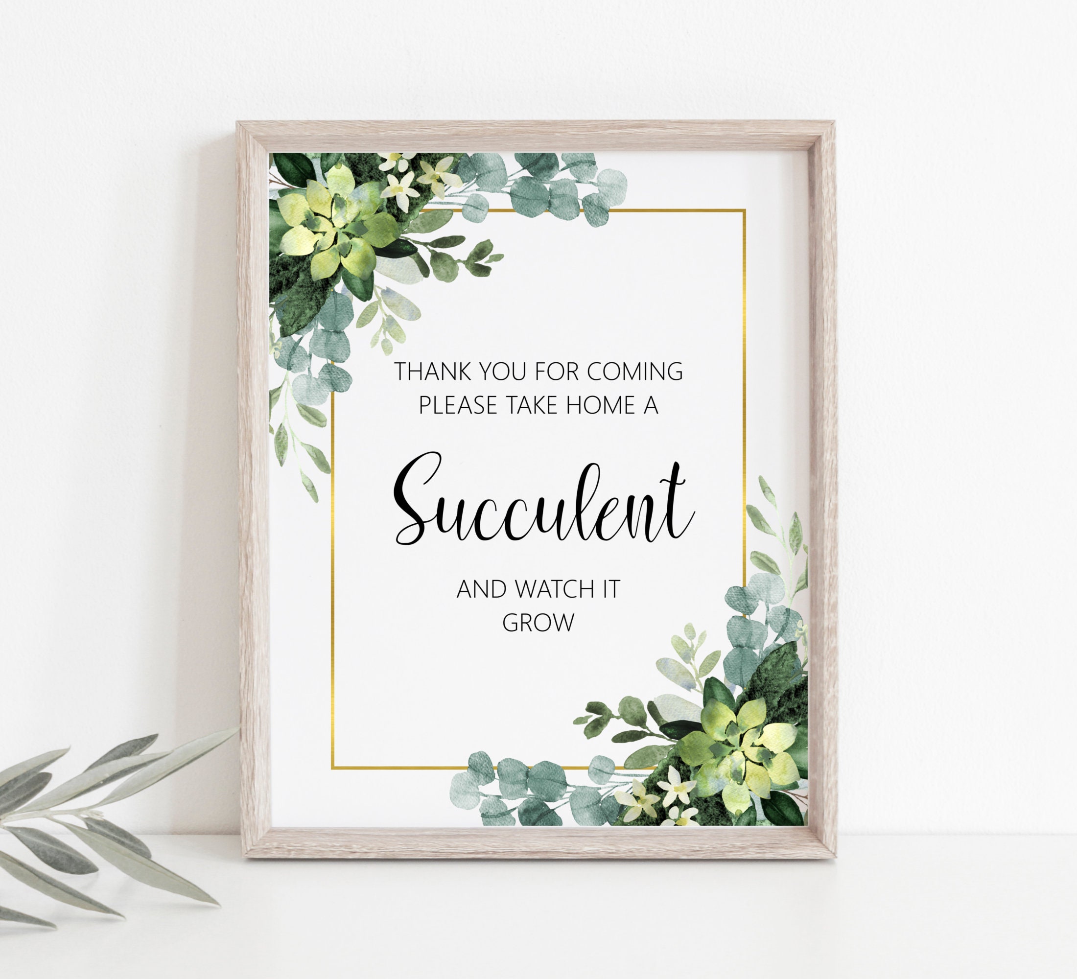 Watch Baby Grow Sign Succulent Favor Sign Greenery Baby Shower - Etsy