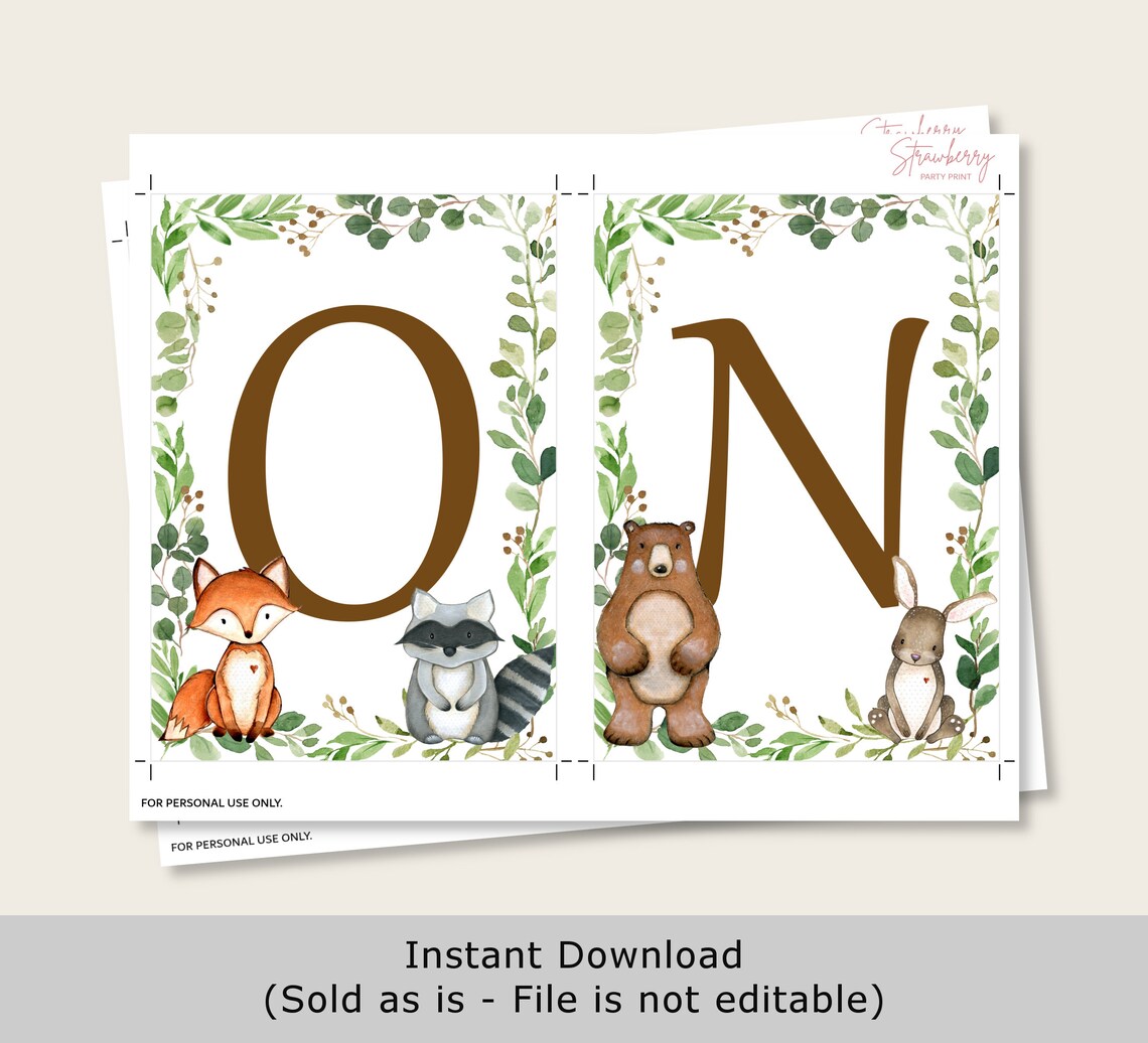 Woodland High Chair Banner Woodland Birthday First Birthday - Etsy