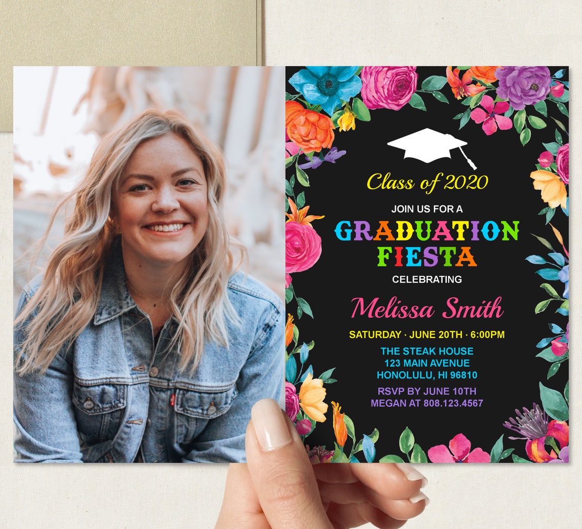 Fiesta Graduation Party Invitation Mexican Graduation Invite - Etsy
