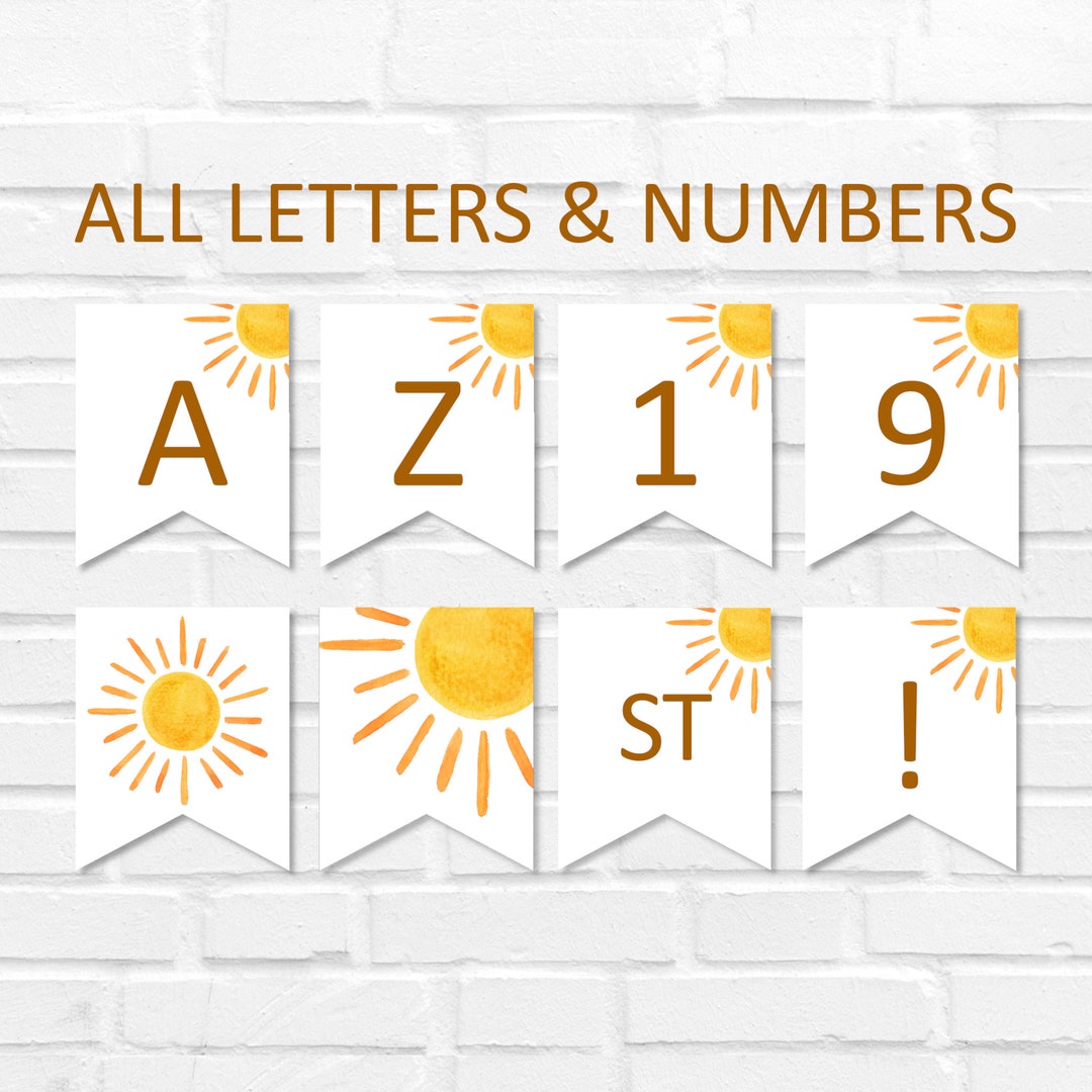 Sun Banner Here Comes the Sun Baby Shower Banner Sun Birthday Banner ...