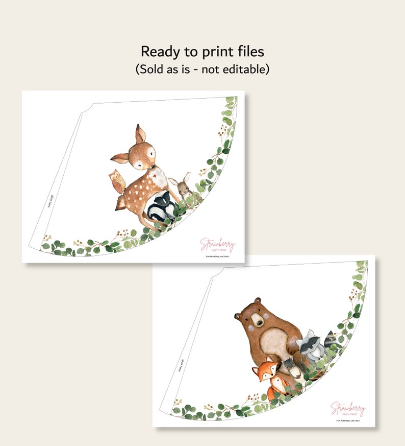 PRINTABLE Party Hats Woodland Animals Forest Party Woodland - Etsy