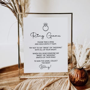 Ring Game Don't Say Wedding Game Sign Kraft Minimalist Bridal Shower ...