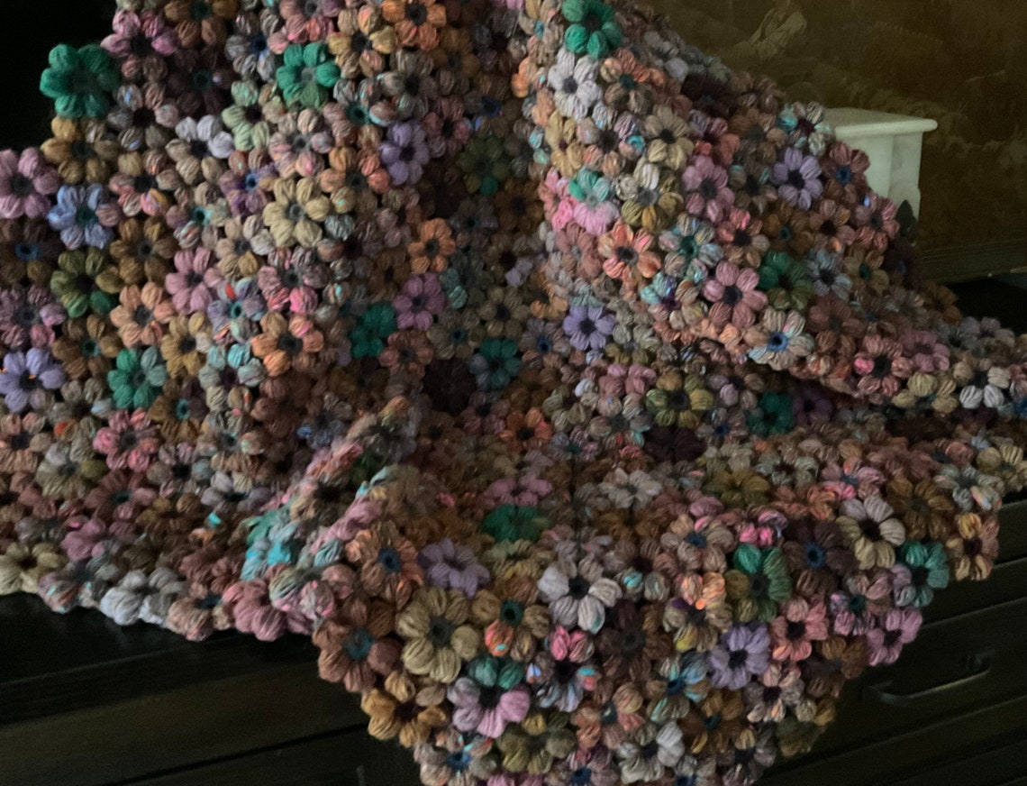 Handmade Crochet Floral Afghan Crochet Floral Blanket - Etsy
