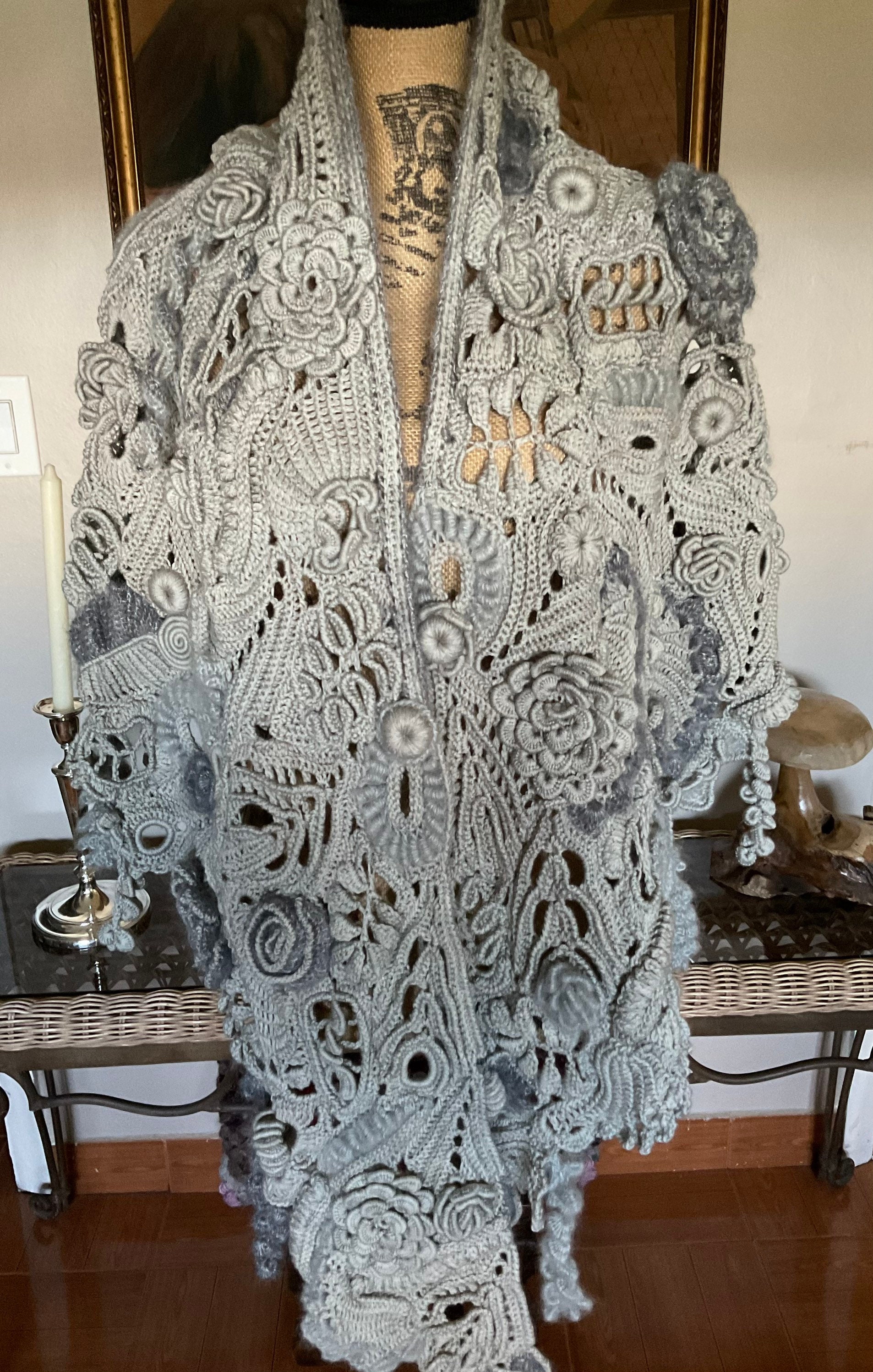 Handmade Crochet Shawl Irish Crochet Wrap Ladies Crochet - Etsy