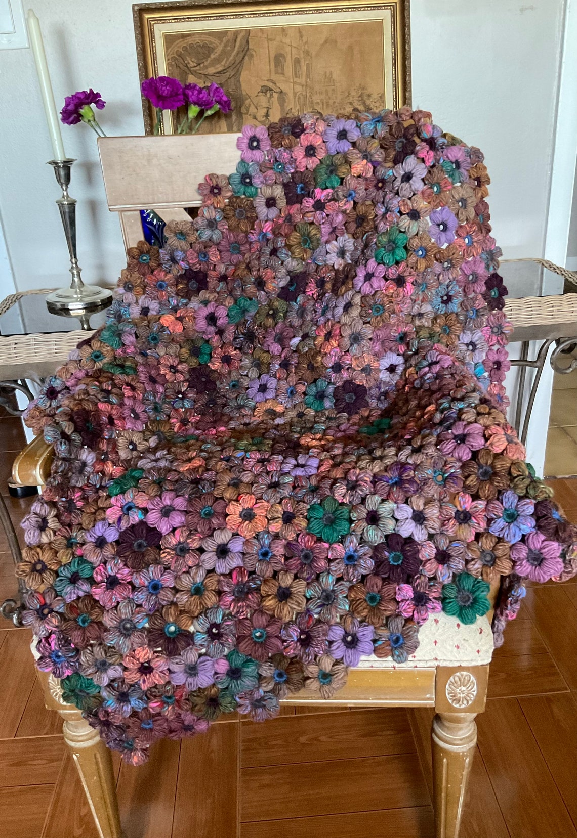 Handmade Crochet Floral Afghan Crochet Floral Blanket - Etsy