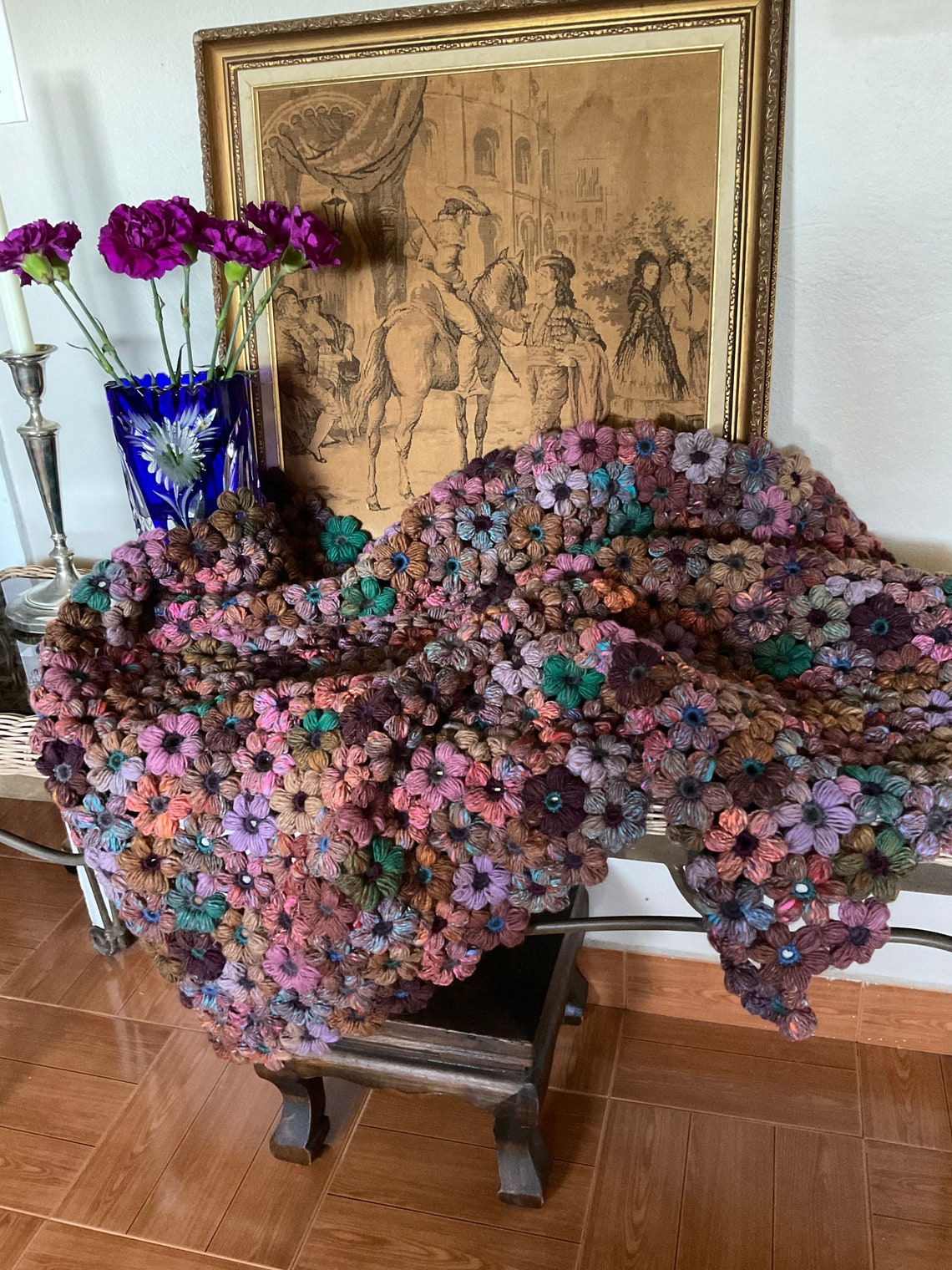 Handmade Crochet Floral Afghan Crochet Floral Blanket - Etsy