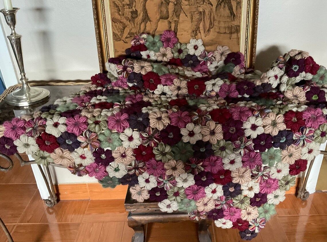 Handmade Crochet Floral Afghan Crochet Floral Blanket - Etsy
