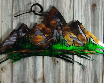 Mountain Metal Art - Etsy