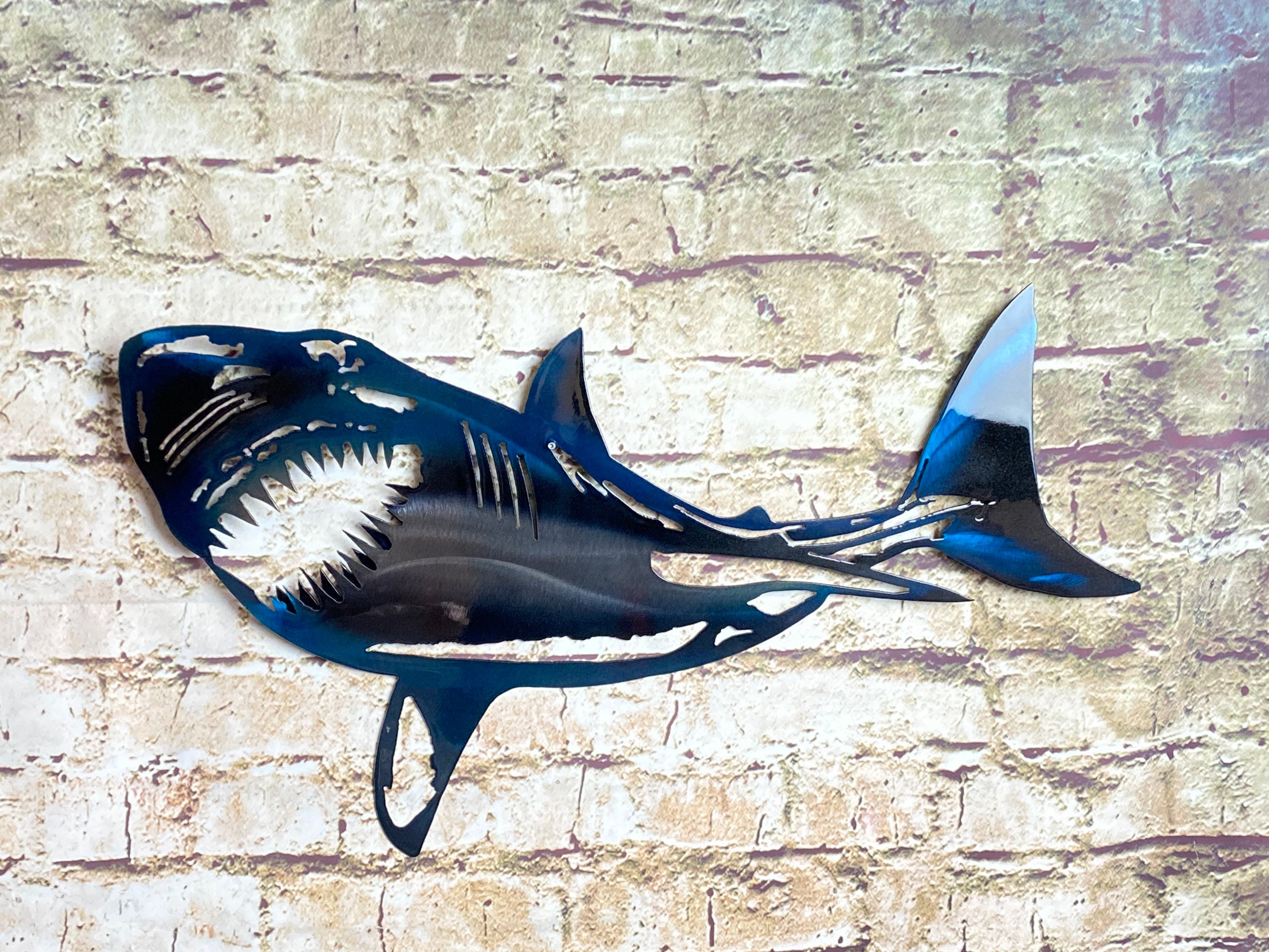 Great White Shark Metal Art - Etsy