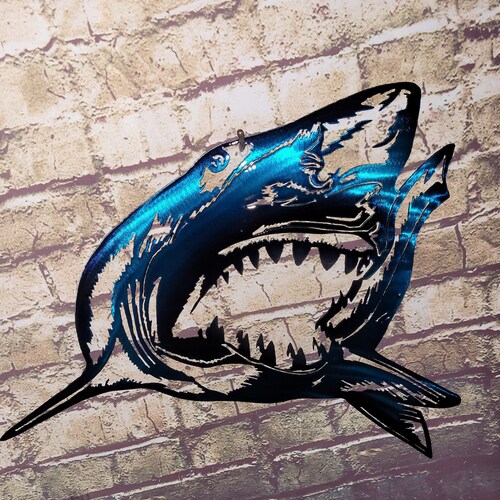 Great White Shark Metal Art - Etsy