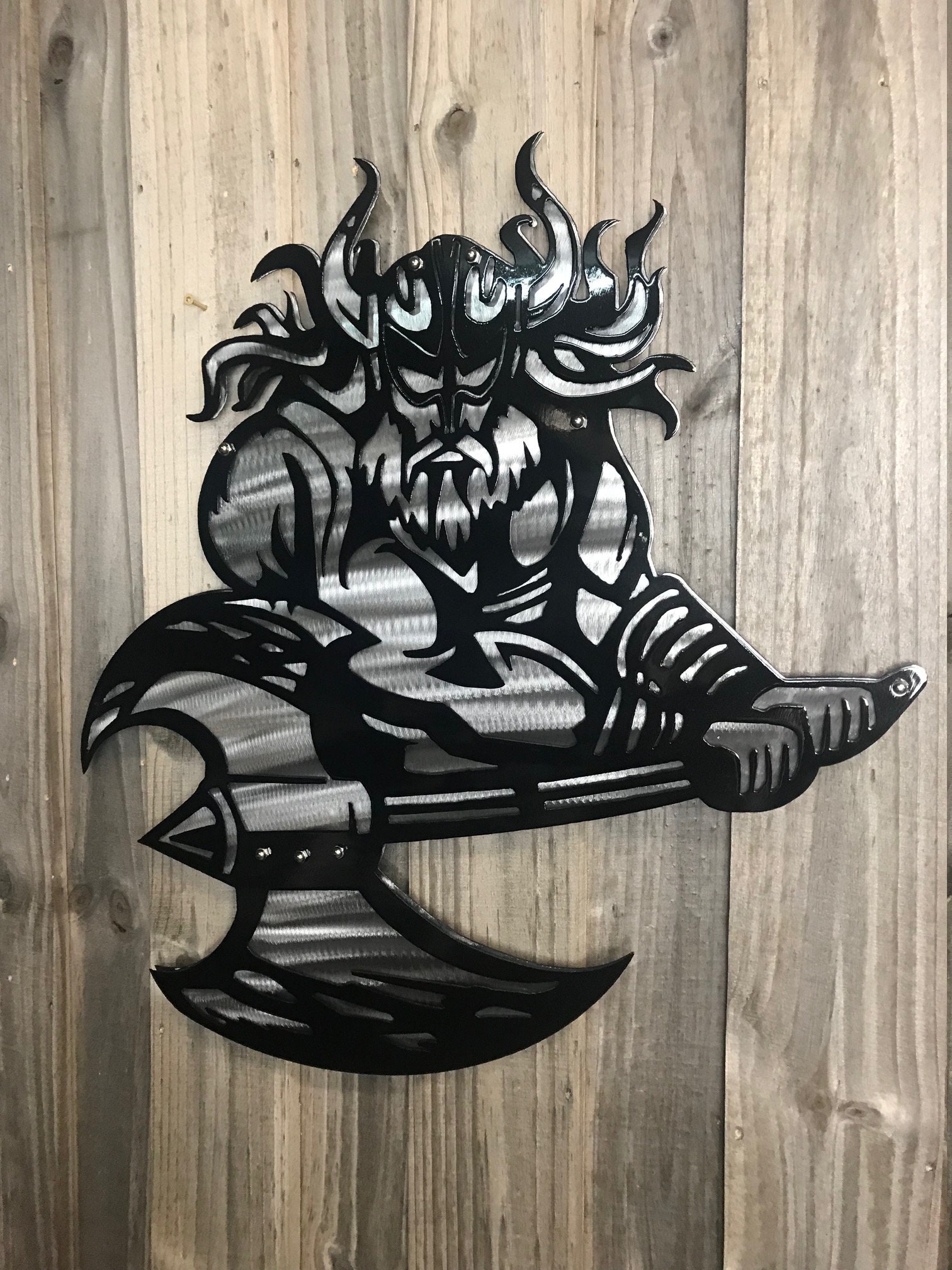 Viking Warrior Metal Wall Art | Etsy